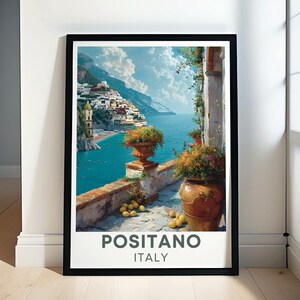 Positano Italy Wall Art - Positanesi D'america Travel Poster for Home ...