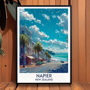 Napier Travel Poster Marine Parade Art Artistic Prints Celebrating New ...