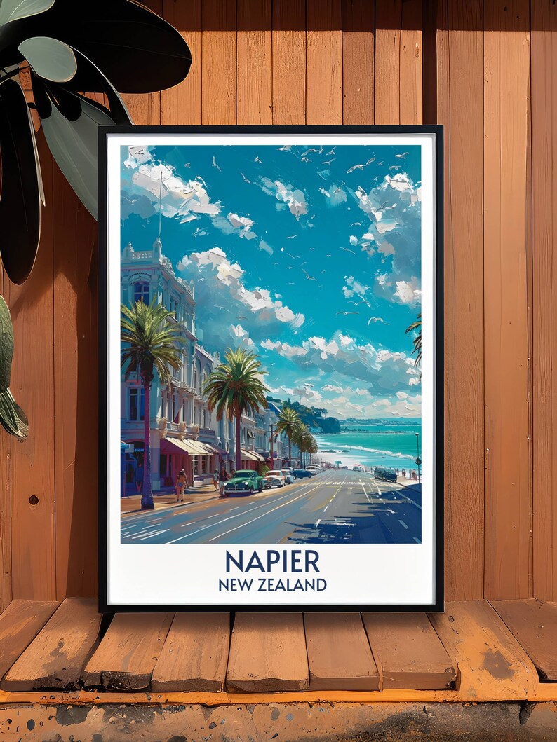 Napier Travel Poster Marine Parade Art Artistic Prints Celebrating New ...