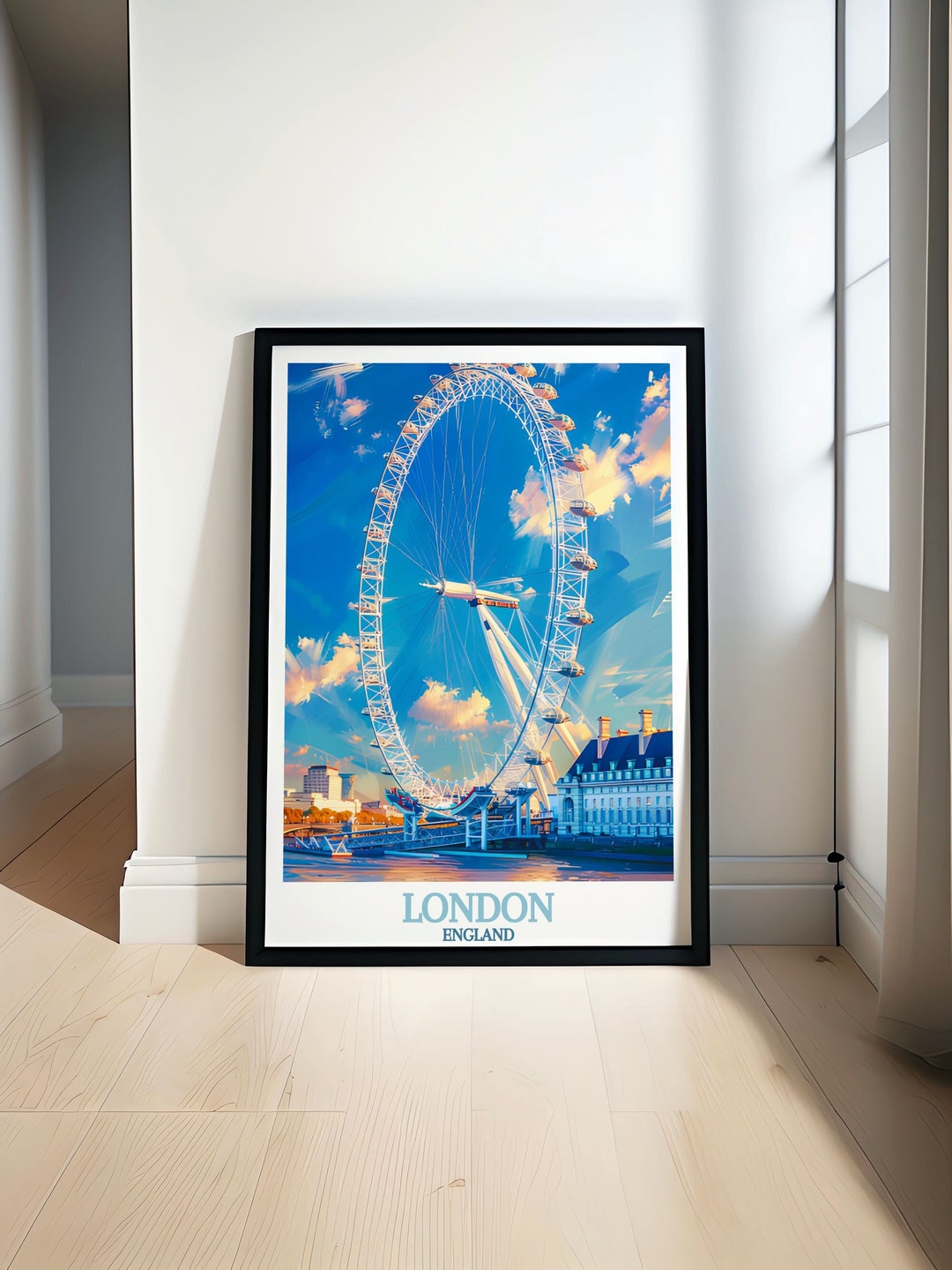 London Art Collection - the London Eye Poster - Elegant UK Decor ...