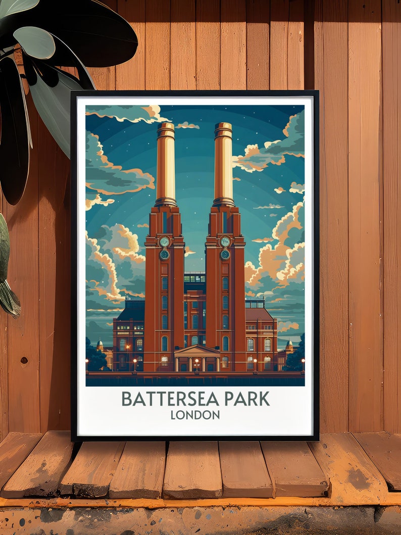 Battersea Park London Travel Poster - Battersea Power Station Art ...