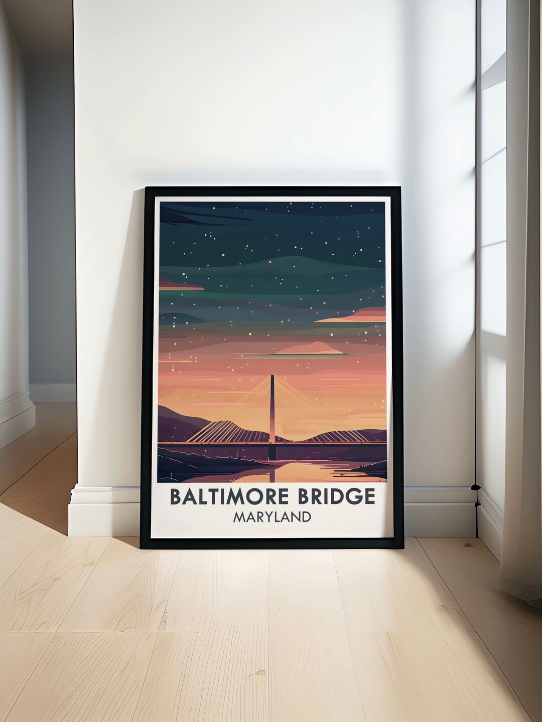 New Baltimore Key Bridge -francis Scott Key Bridge New Design Poster ...
