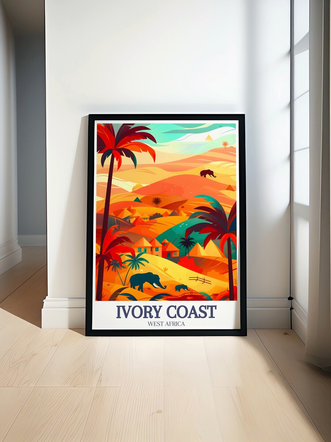 Ivory Coast Travel Art - Comoé National Park and Grand-bassam Beach ...