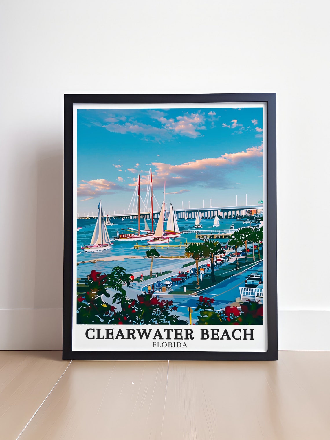 Clearwater Beach Travel Posters - Clearwater Memorial Causeway Art ...