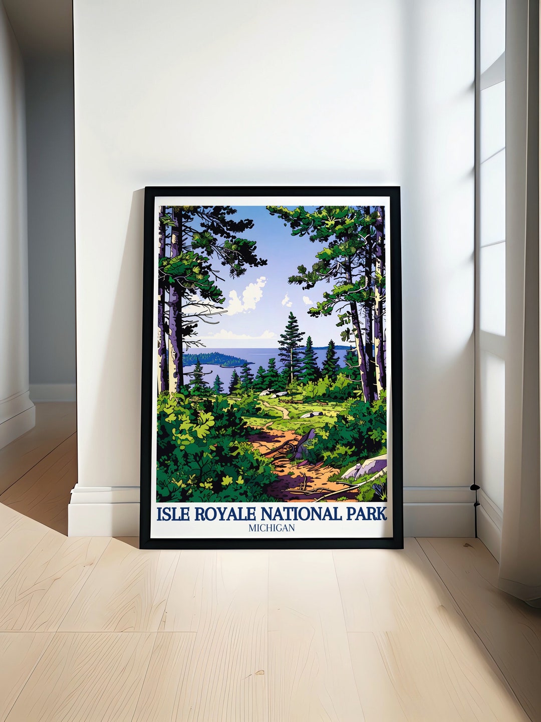 Isle Royale National Park Travel Posters - Isle Royale Hike Trail Wall ...