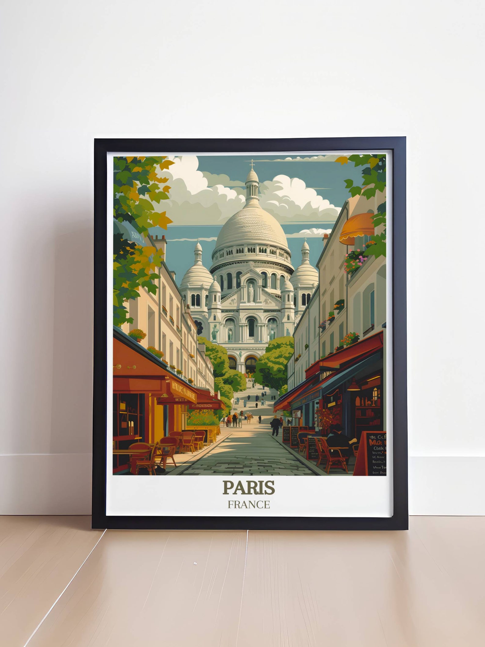 Iconic Paris Landmarks Prints Montmartre Art and Travel Poster ...