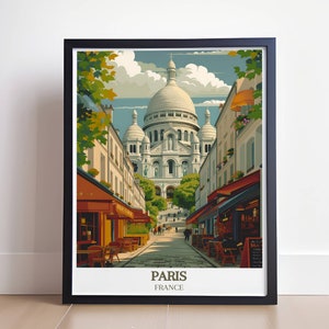 Iconic Paris Landmarks Prints Montmartre Art and Travel Poster ...
