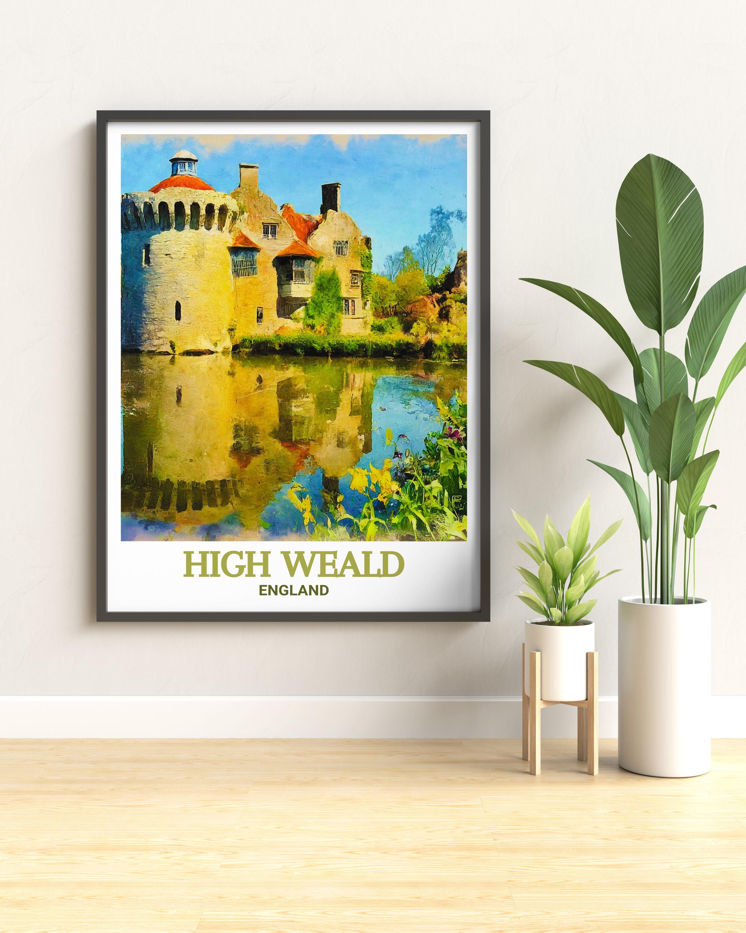 High Weald Travel Poster Scotney Castle Artwork High Weald Print ...