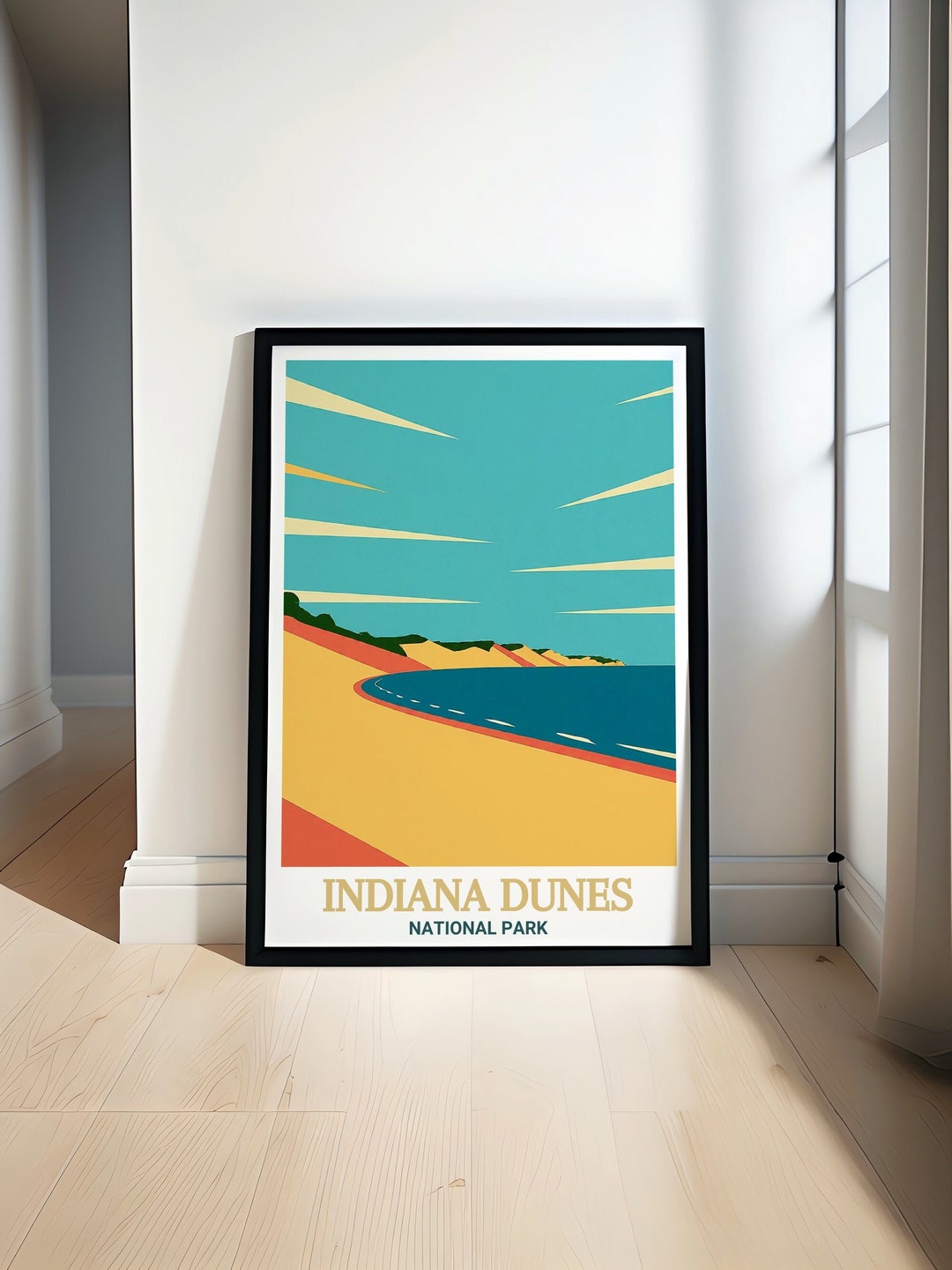 Indiana Dunes Travel Art - West Beach Travel Poster and National Park ...