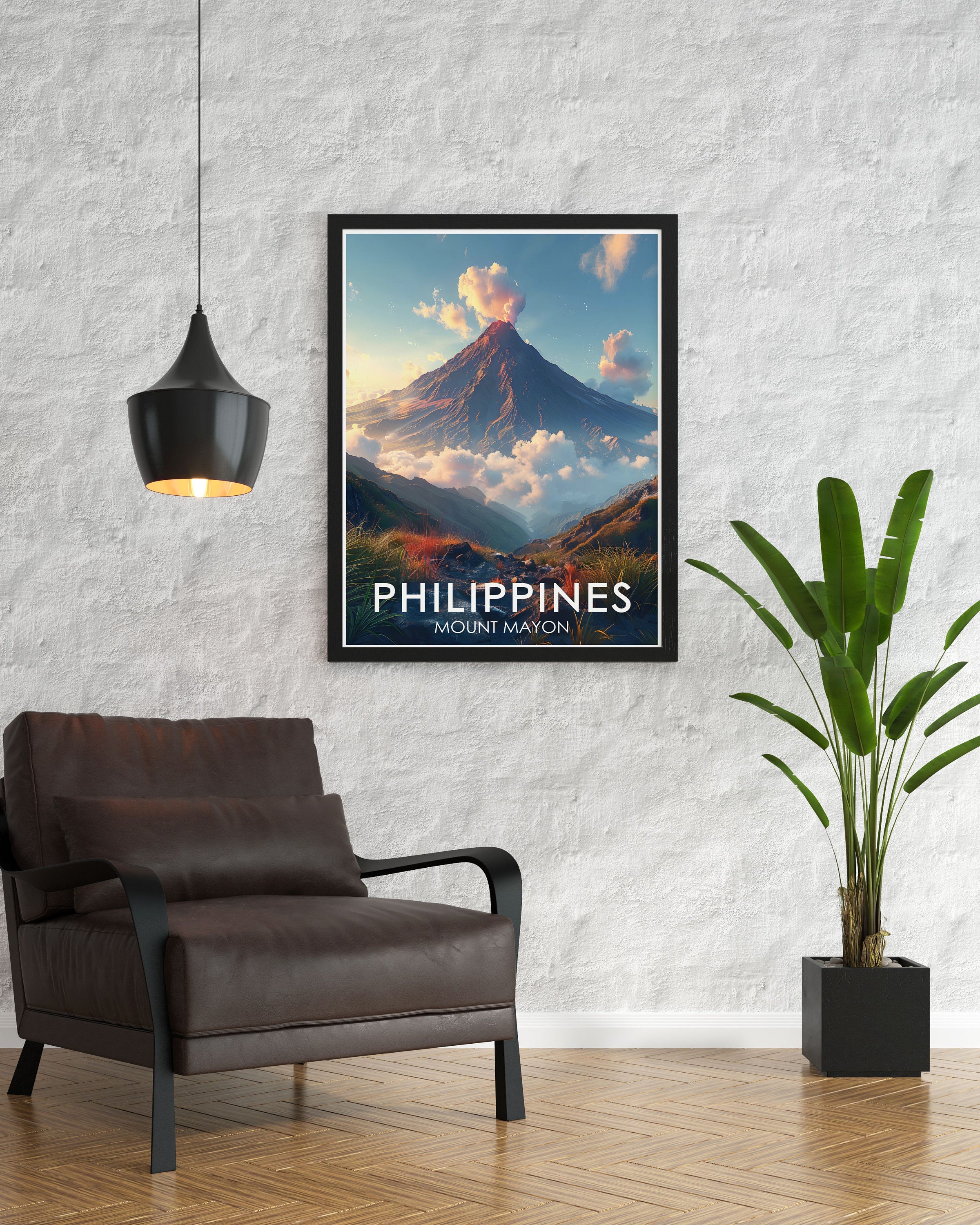Philippines Travel Poster Mt. Mayon Art Mt. Mayon Art for Gifts Mt ...