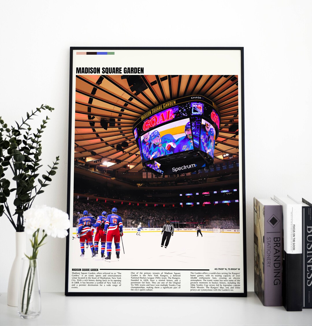 Madison Square Garden Print New York Rangers Poster NHL Art NHL Arena ...