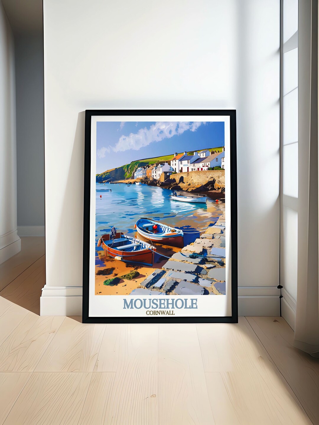 Mousehole Cornwall Poster - Mousehole Harbour Print - Mousehole Wall Art - Mousehole Harbour ...