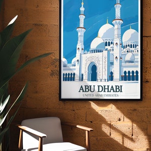 Abu Dhabi Travel Poster - Sheikh Zayed Grand Mosque Posters - Sheikh ...