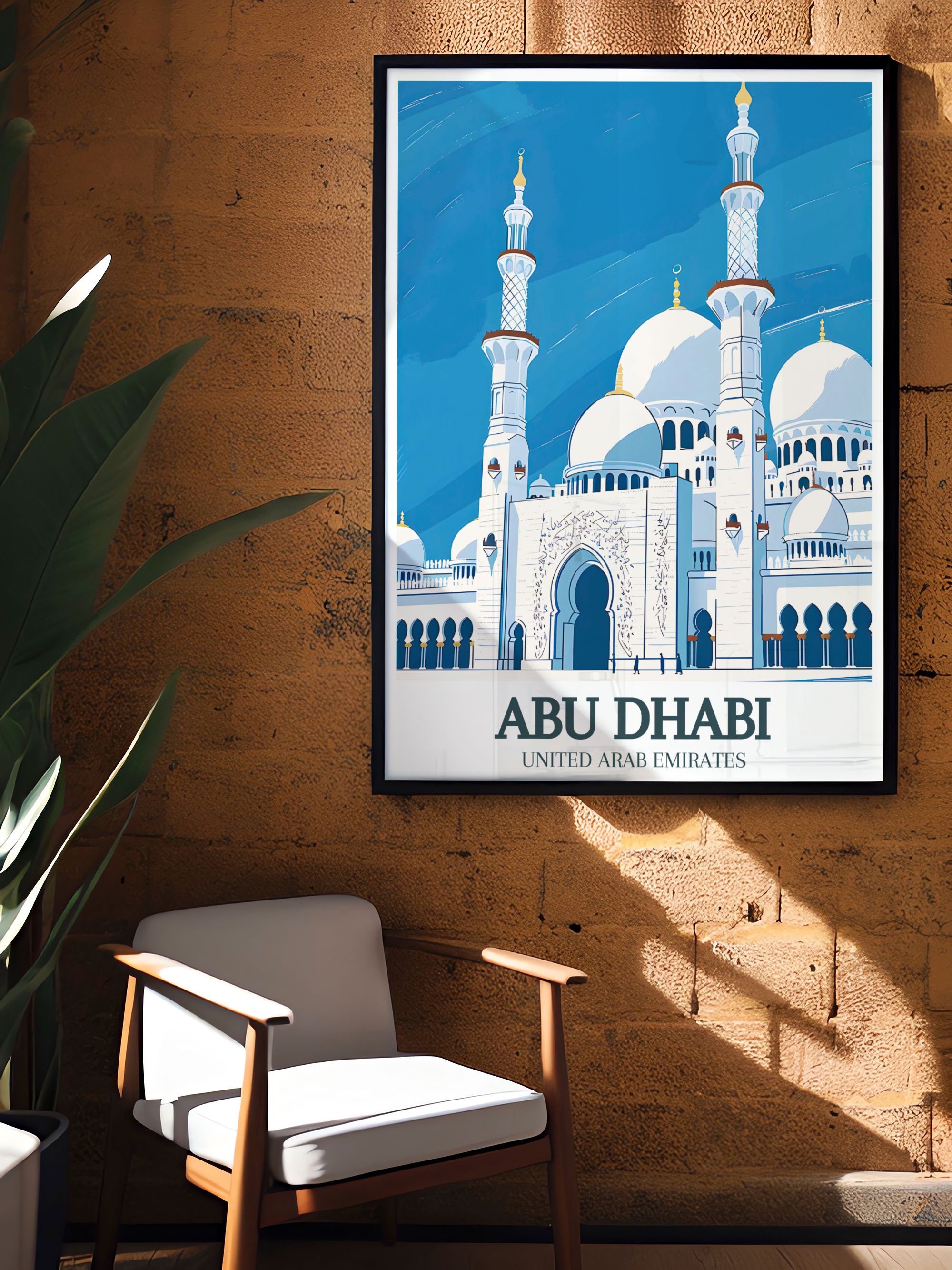 Abu Dhabi Travel Poster Sheikh Zayed Grand Mosque Posters Sheikh Zayed ...