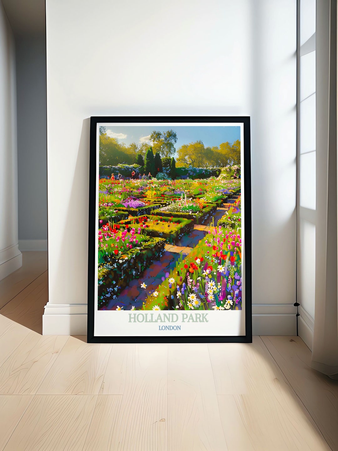 Holland Park London Print Kensington London Park Art Retro London ...