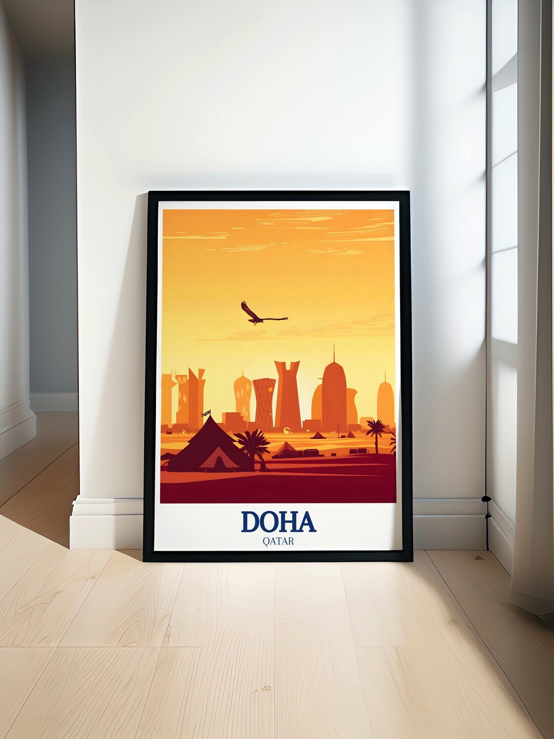 Doha Wall Art - Doha Bedouin Camp Travel Posters - Qatari Desert Art ...