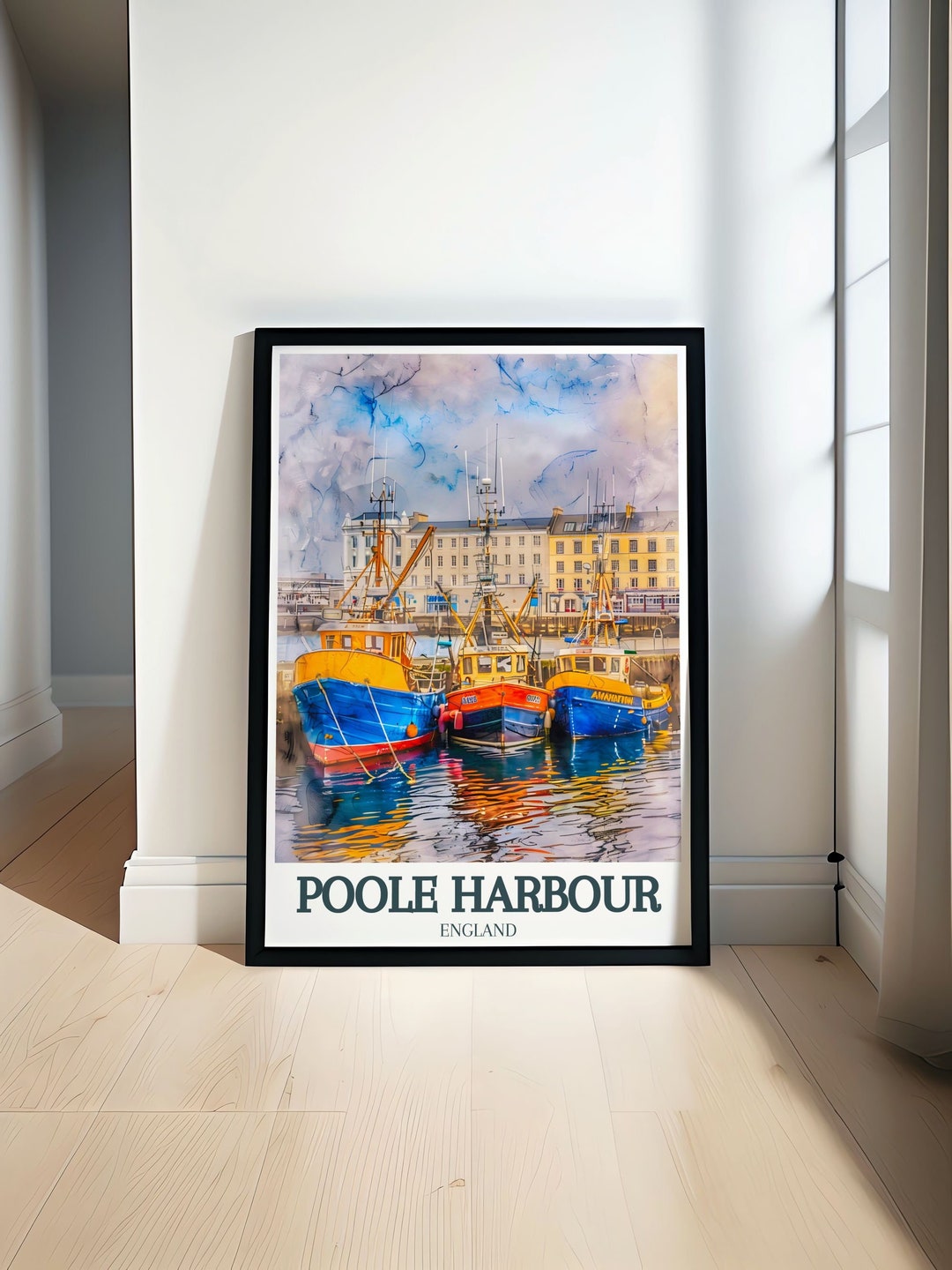 Poole Harbour Travel Poster - Borough of Poole Holes Bay Prints - Poole ...