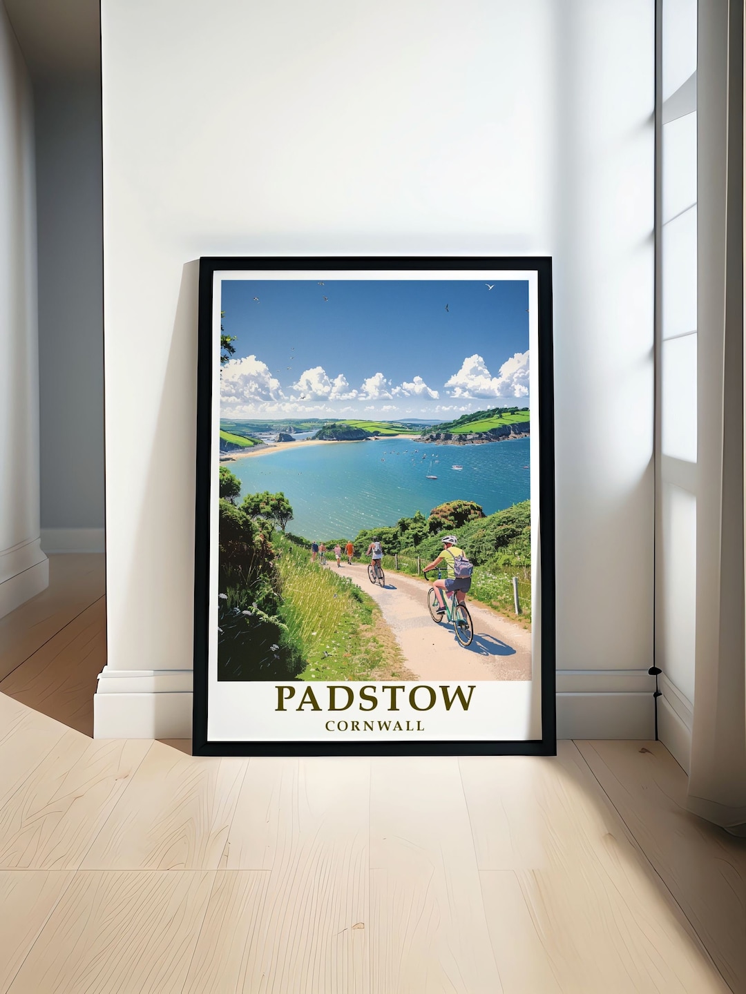 Padstow Harbour Poster- Cornwall Travel Print - Padstow Estuary and ...