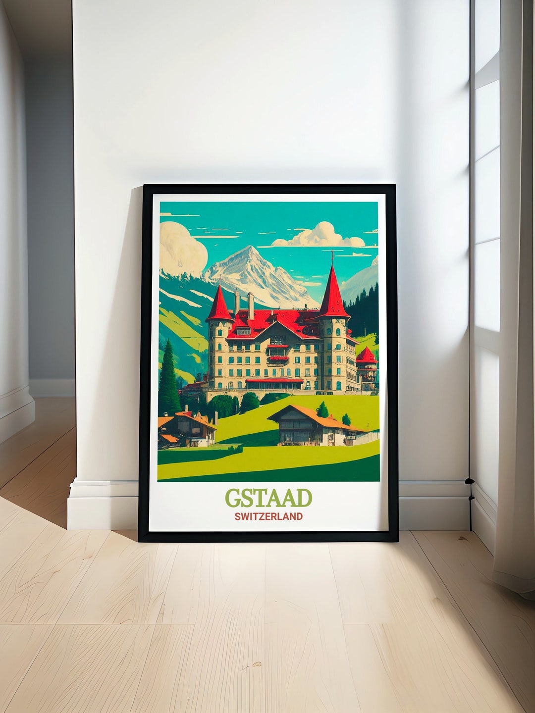 Gstaad Art -gstaad Palace Art -gstaad Poster -gstaad Palace Poster ...