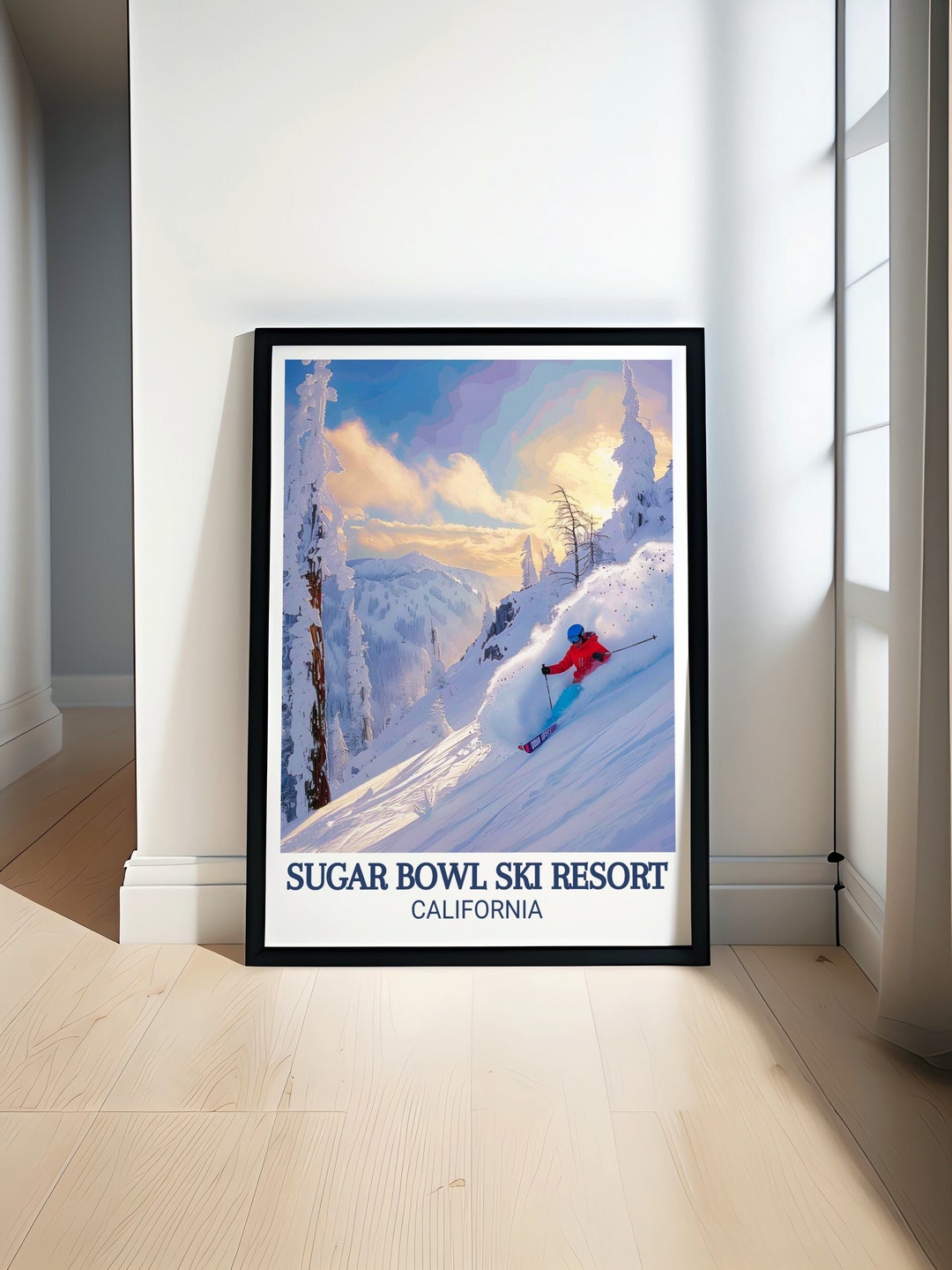 Sugar Bowl Ski Print -sierra Nevada Mountains Art - Sierra Nevada ...