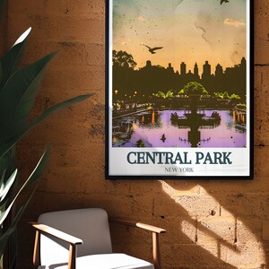 Central Park Art Print - Bethesda Fountain Decor - Gapstow Bridge Wall ...