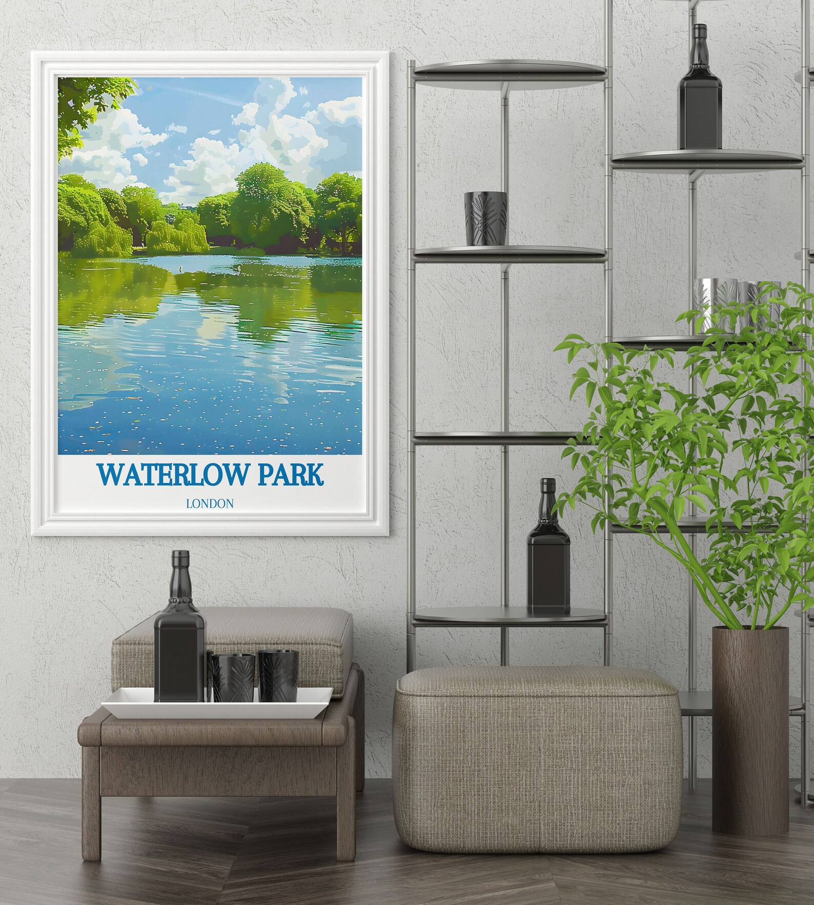 Waterlow Parktravel Print Highgate Ponds Art Poster for Home and Office ...