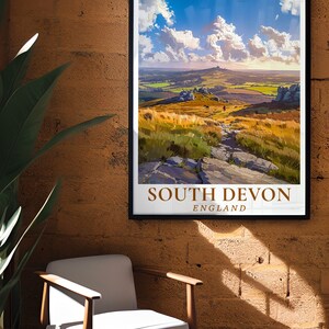 South Devon Travel Poster - Dartmoor Posters and Prints - Dartmoor Art ...
