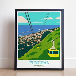 Funchal Travel Posters - Funchal Cable Car Art Collection - Madeira ...