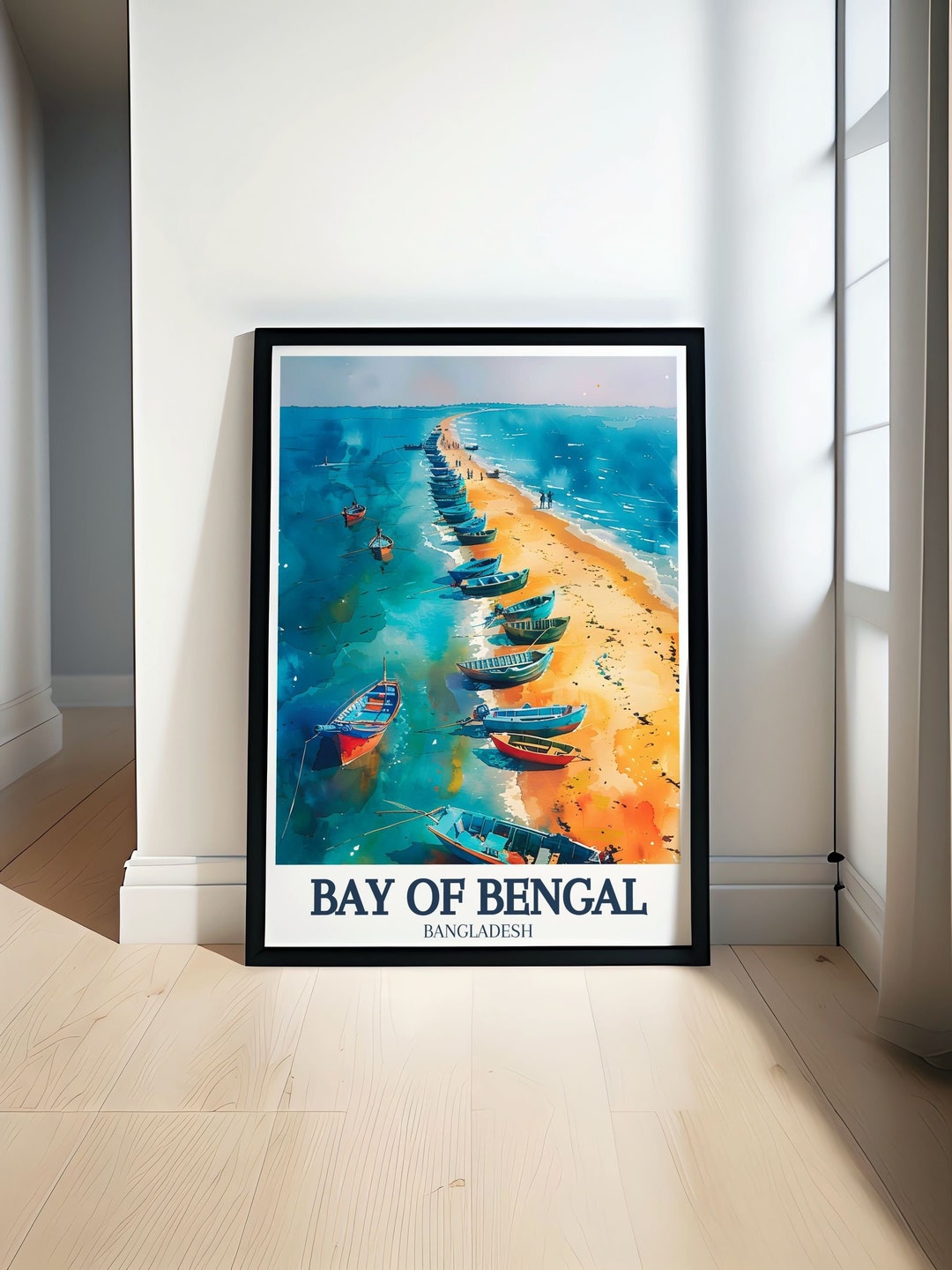 Bangladesh Poster - Art Print of Dhaka and Bay of Bengal - Bangladesh ...