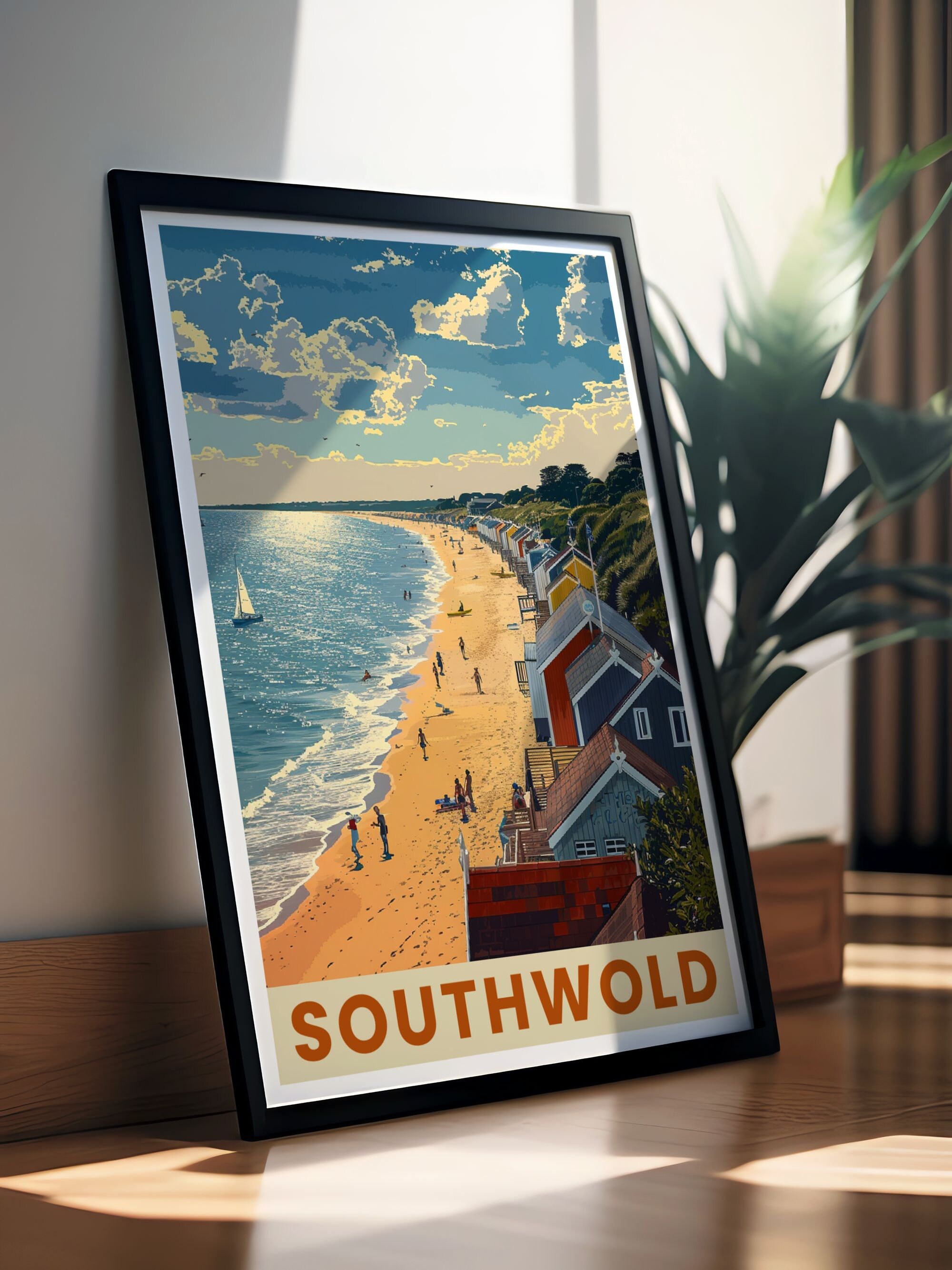 Southwold Poster and Beach Huts Art Southwold Pier and Vintage Travel ...