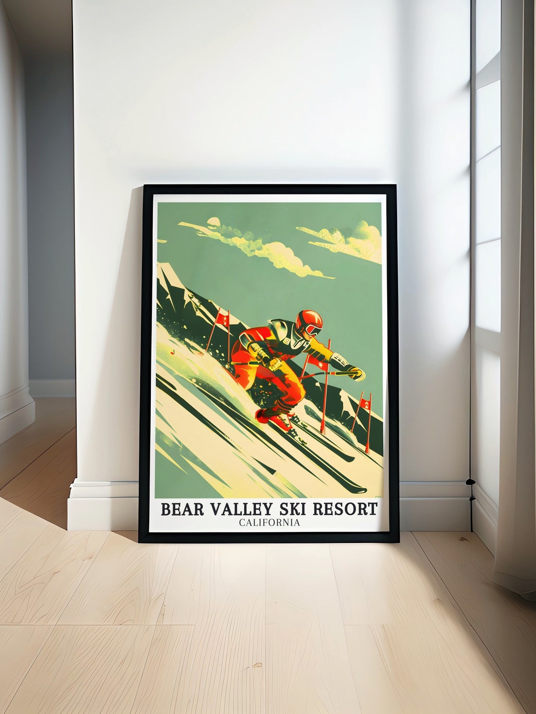 Bear Valley Ski Resort Wall Art - Blue Run NASTAR Course and Bear ...