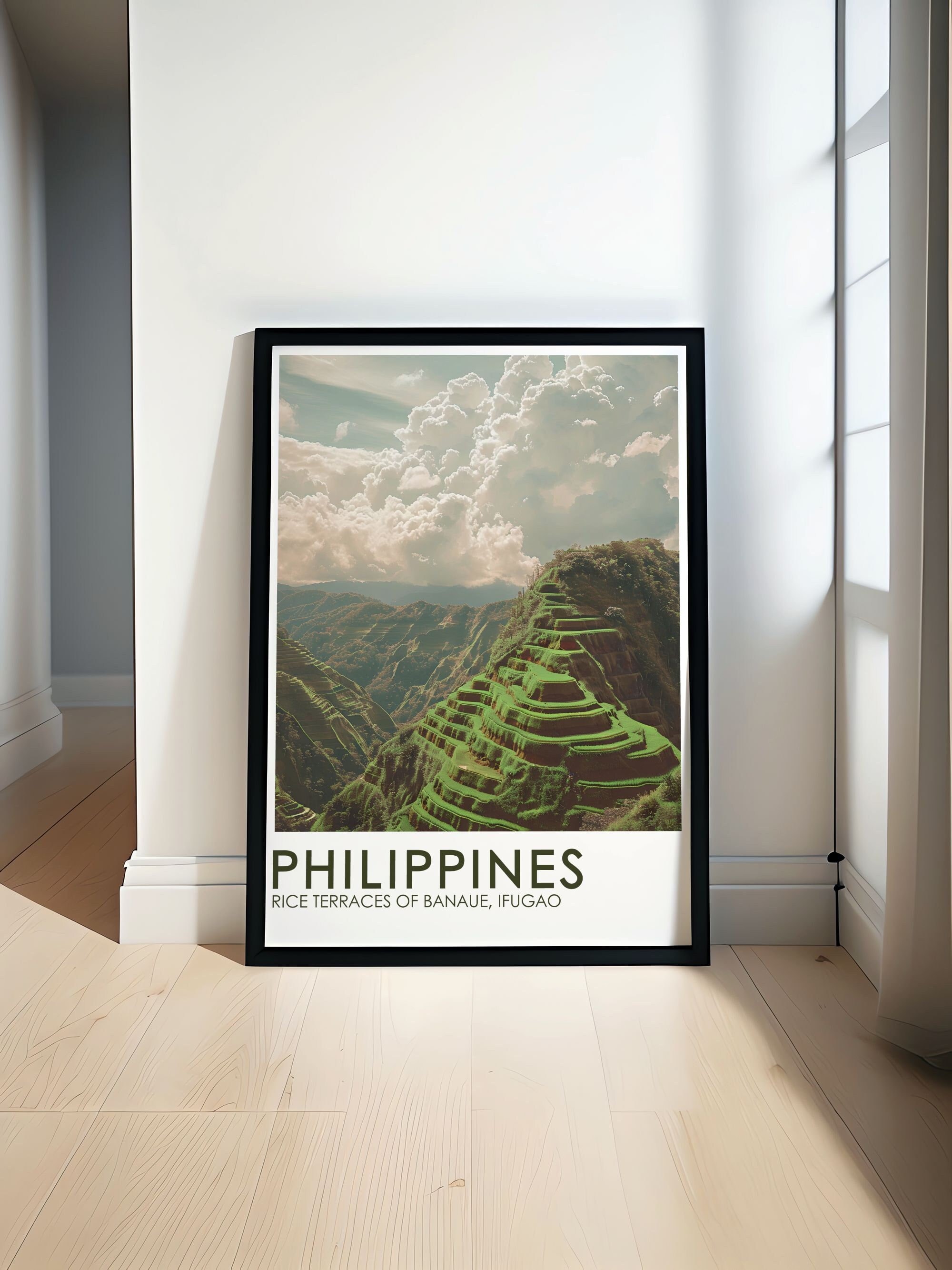 Philippines Travel Poster- Banaue Ifugao Decor - Rice Terraces of ...