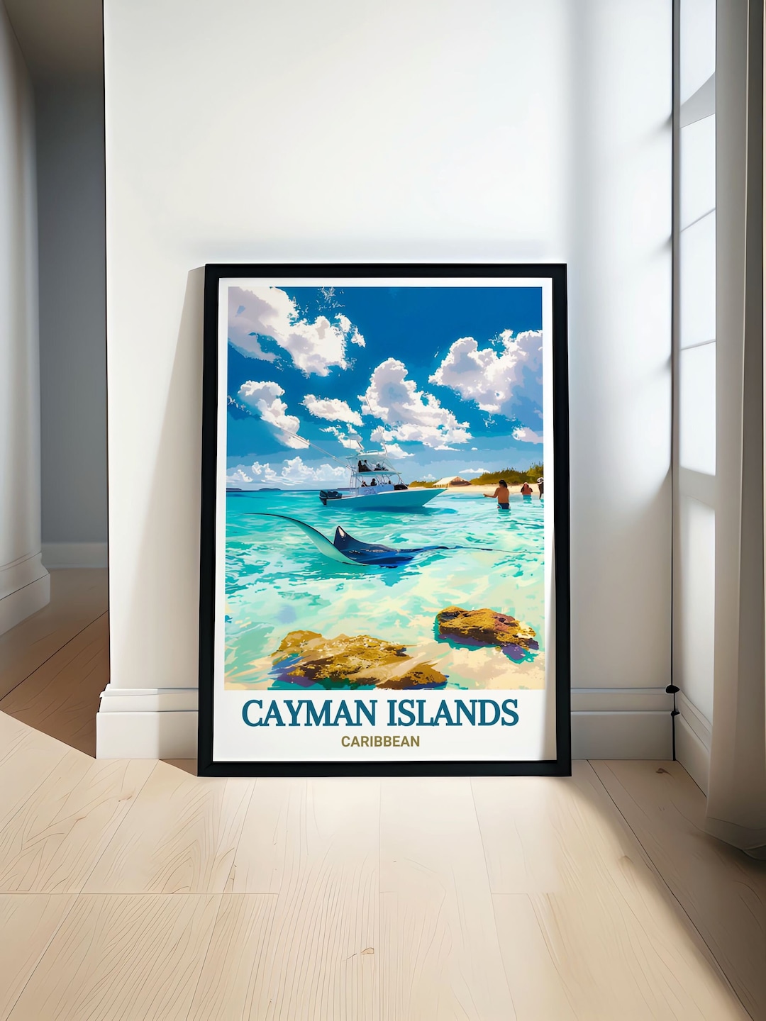Cayman Islands Poster - Grand Cayman Wall Art - Stingray City Print ...