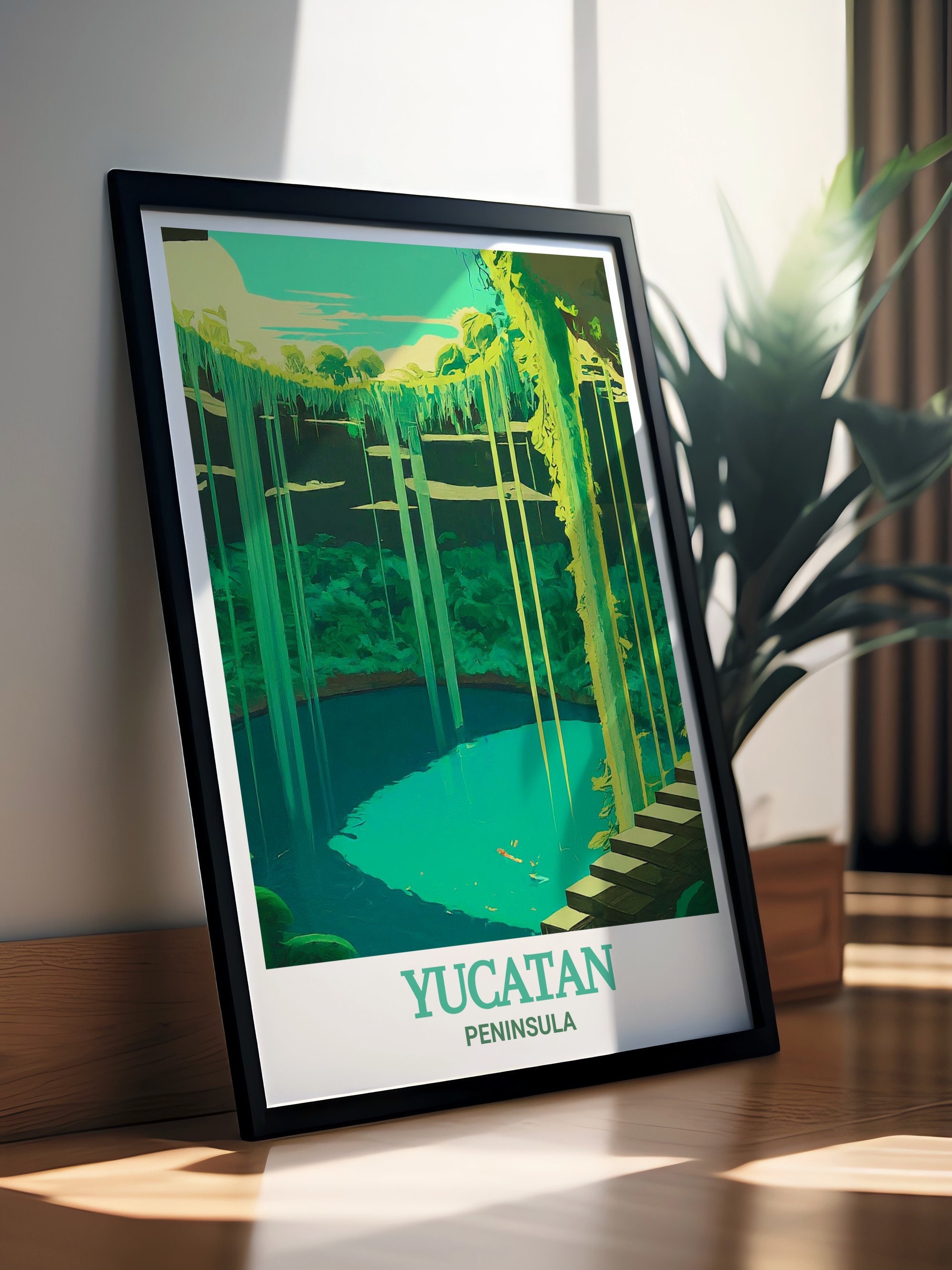 Yucatan Peninsula Art - Ik Kil Canvas Art - Cenote Ik Kil Art - Yucatan ...