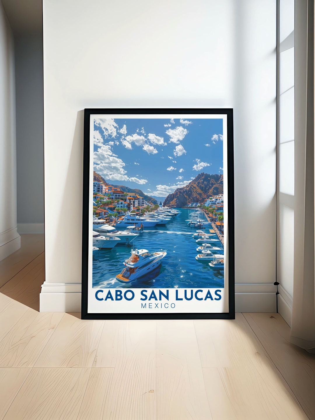 Cabo San Lucas Travel Poster - Marina City Prints - Cabo San Lucas Art ...