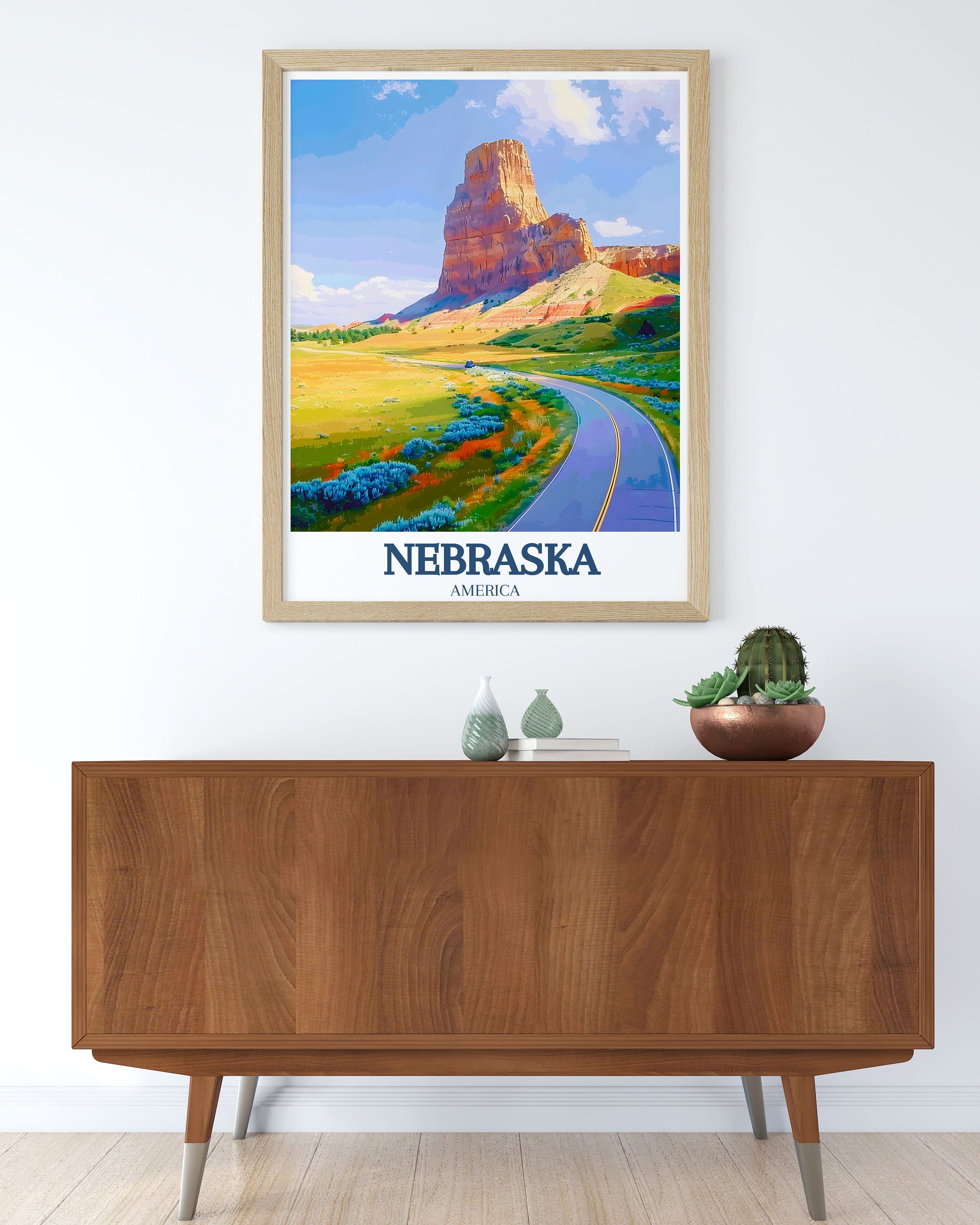 Nebraska Art Print - Scotts Bluff National Monument Wall Art - Nebraska ...