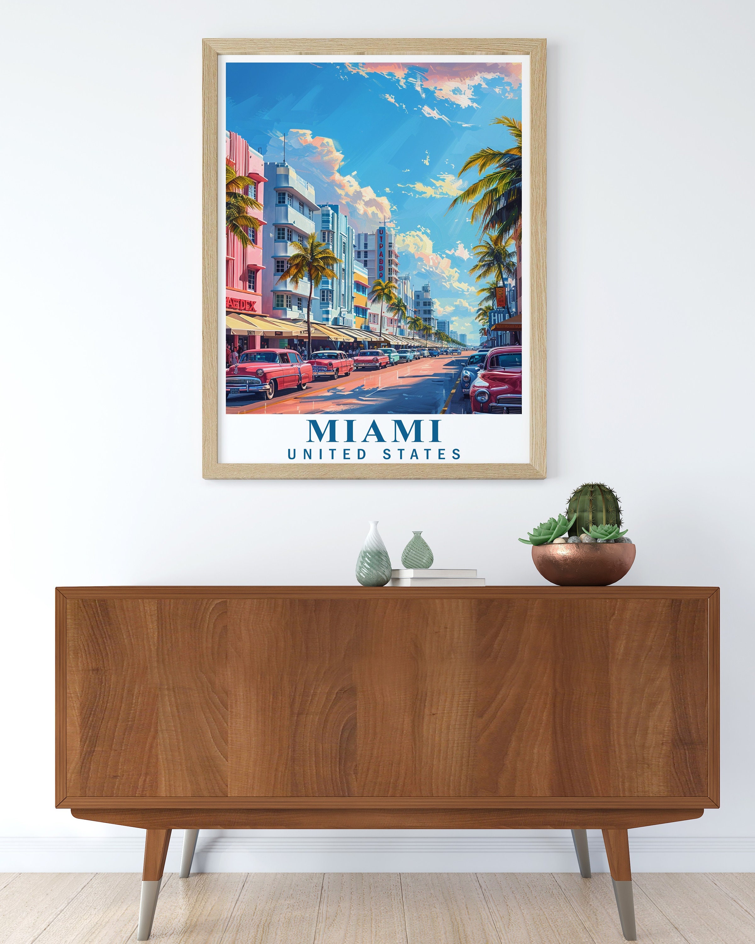 Miami Print - Art Deco District Poster - Miami Beach Architectural ...