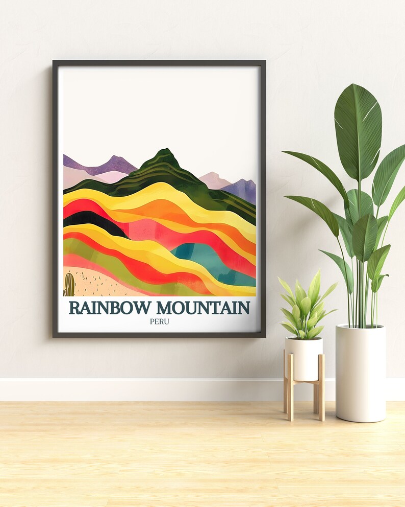 Andes Mountains Travel Art Rainbow Mt Decor Peru Wall Art and Prints ...
