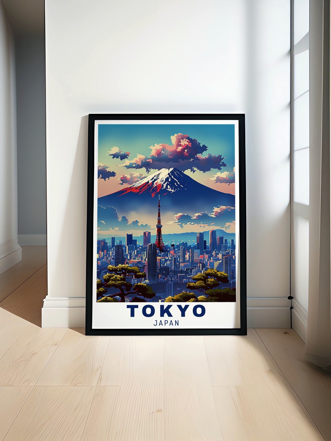 Tokyo Wall Art - Mt Fuji Poster and Skyline Print - Tokyo Japan Wall ...