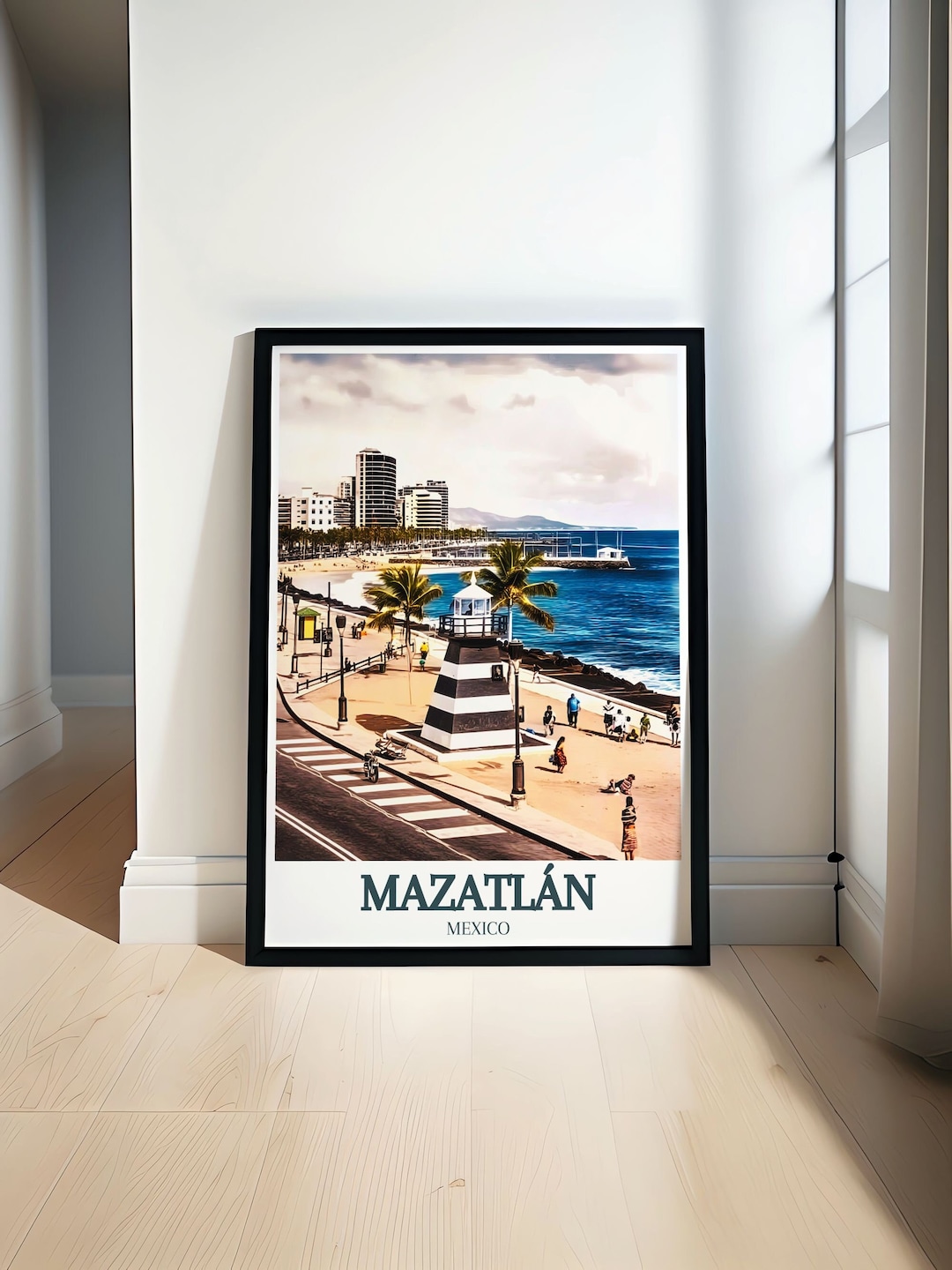 Mazatlán Art Collection - Malecon Lighthouse View Poster - Elegant ...