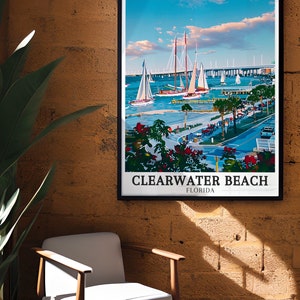 Clearwater Beach Travel Posters - Clearwater Memorial Causeway Art ...