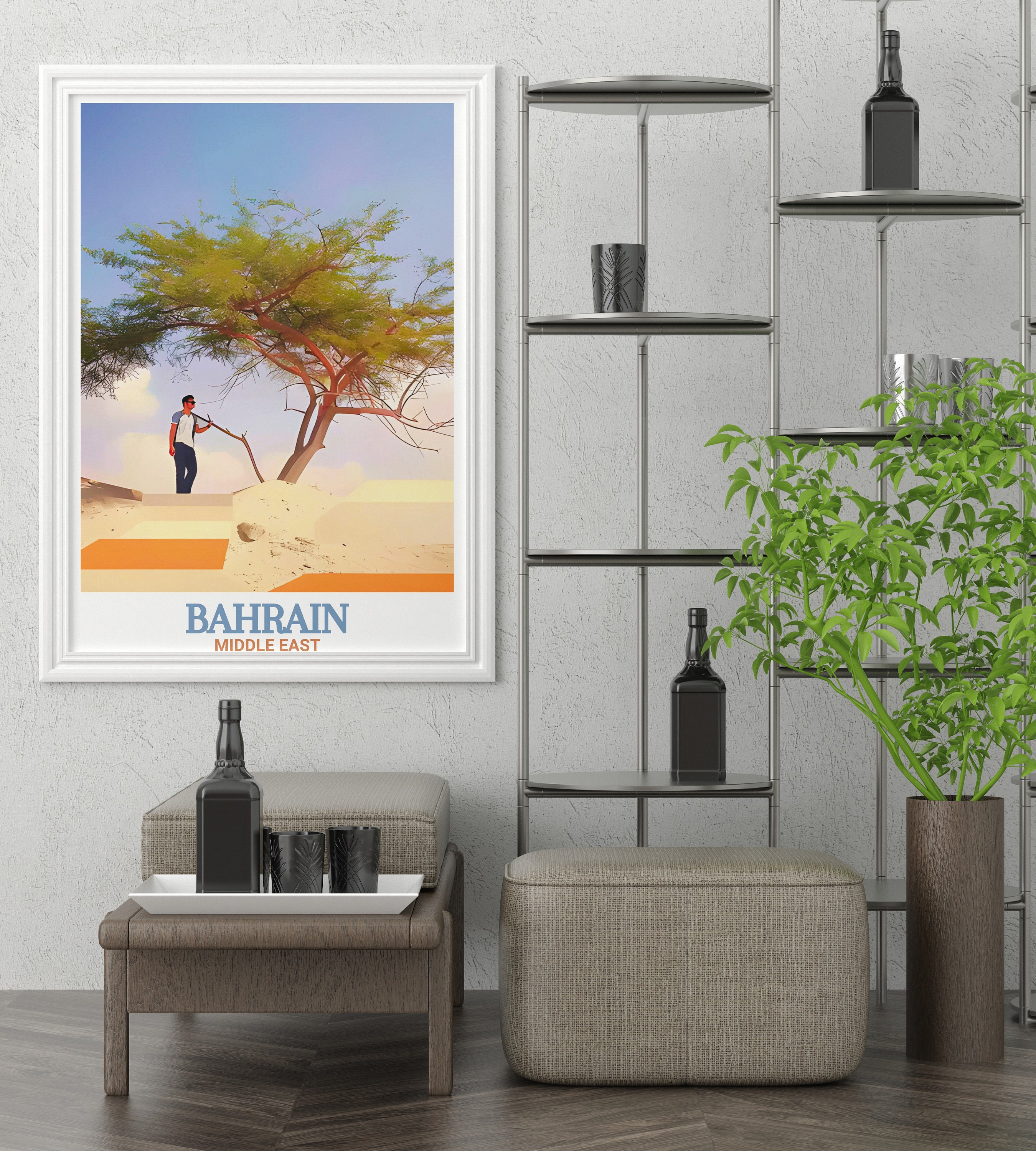 Bahrain Poster - Framed Tree of Life Bahrain Print - Bahrain Wall Art ...