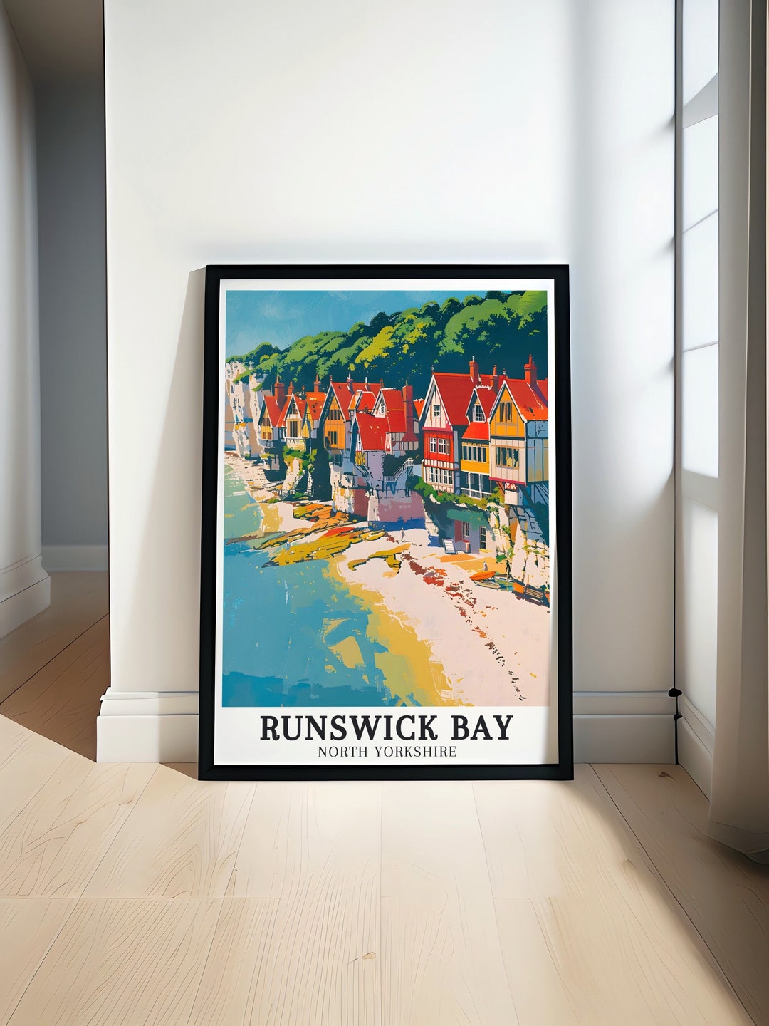 Runswick Bay Travel Print - Runswick Beach, Whitby Prints - Runswick ...
