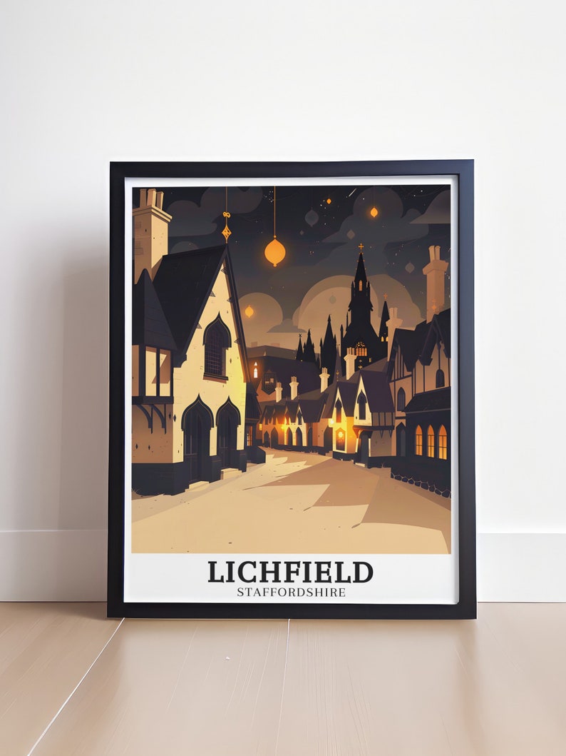 Lichfield Travel Art - Town Centre and Cathedral Posters - Lichfield ...