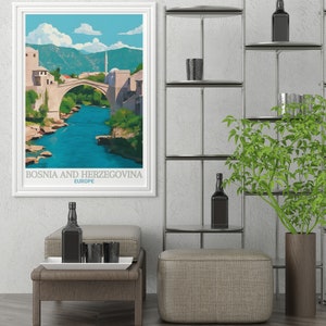 Bosnia and Herzegovina Travel Collection - Stari Most Artwork - Mostar ...