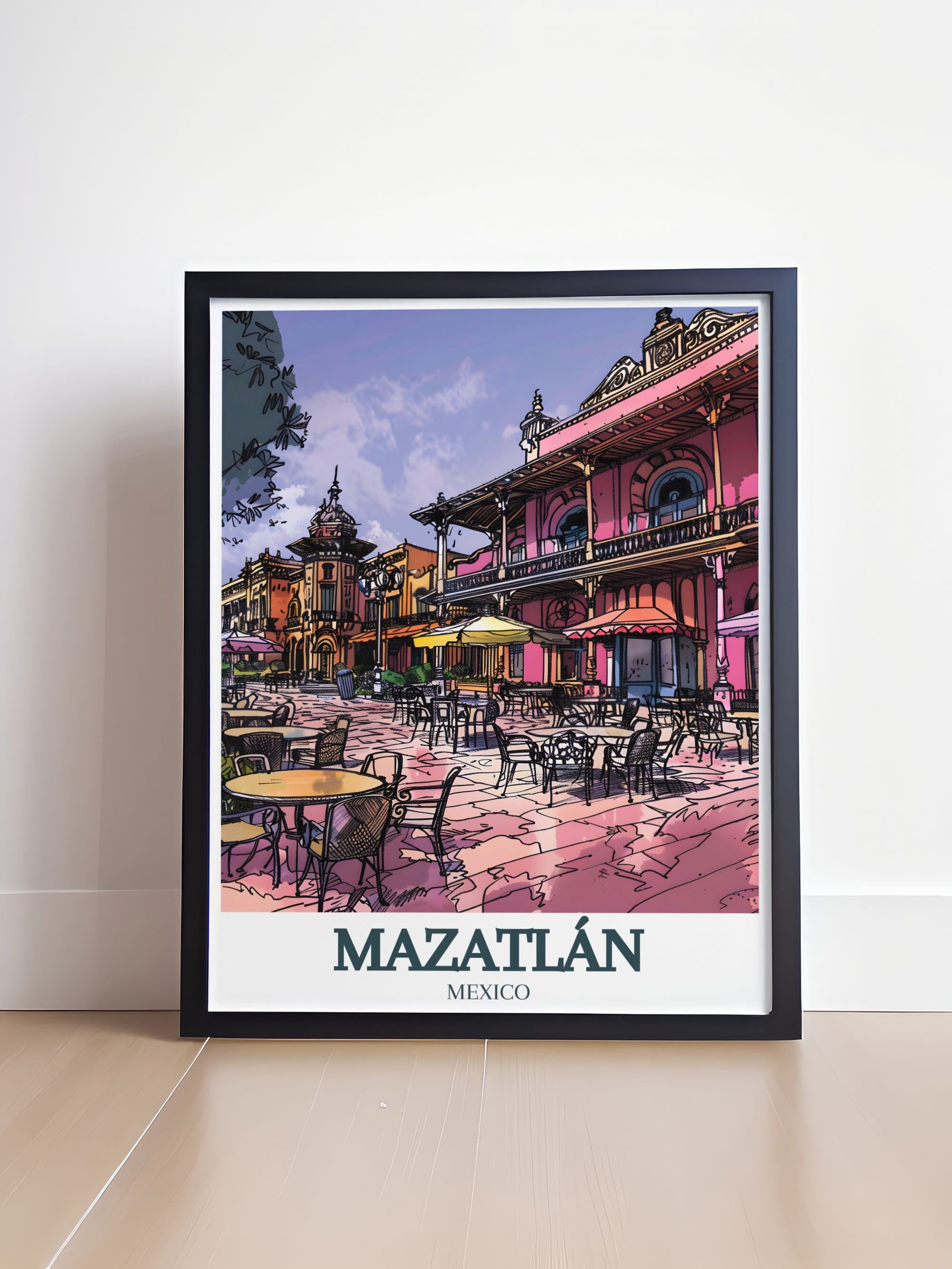 Mazatlán Art Print - Plaza Machado Art Print - Mexico Travel Decor ...