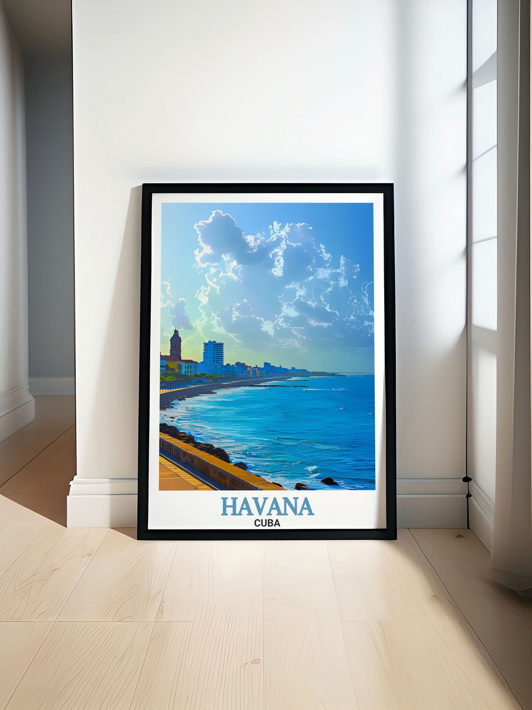 Havana Wall Art El Malecón Art Print Personalized Cuba Poster Vintage ...
