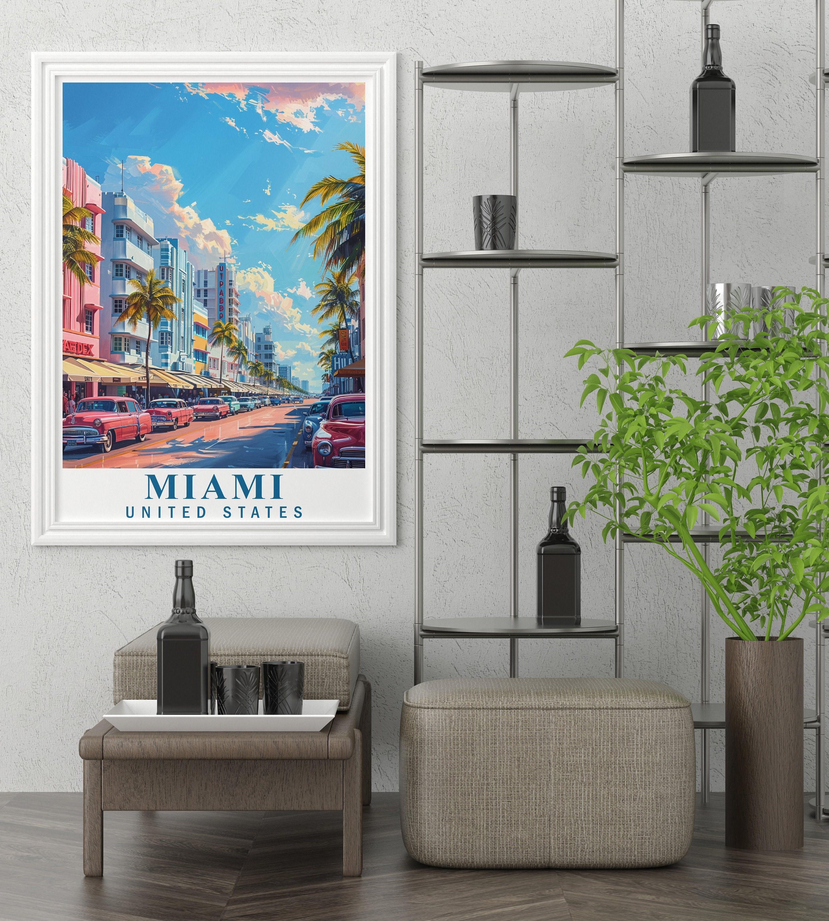 Miami Print - Art Deco District Poster - Miami Beach Architectural ...