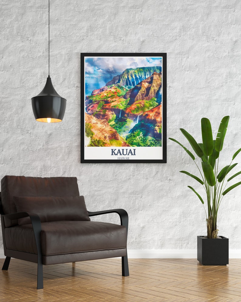 Kauai Print Na Pali Coast, Wailua Falls Wall Art Na Pali Coast and Wailua Falls Prints Na Pali ...