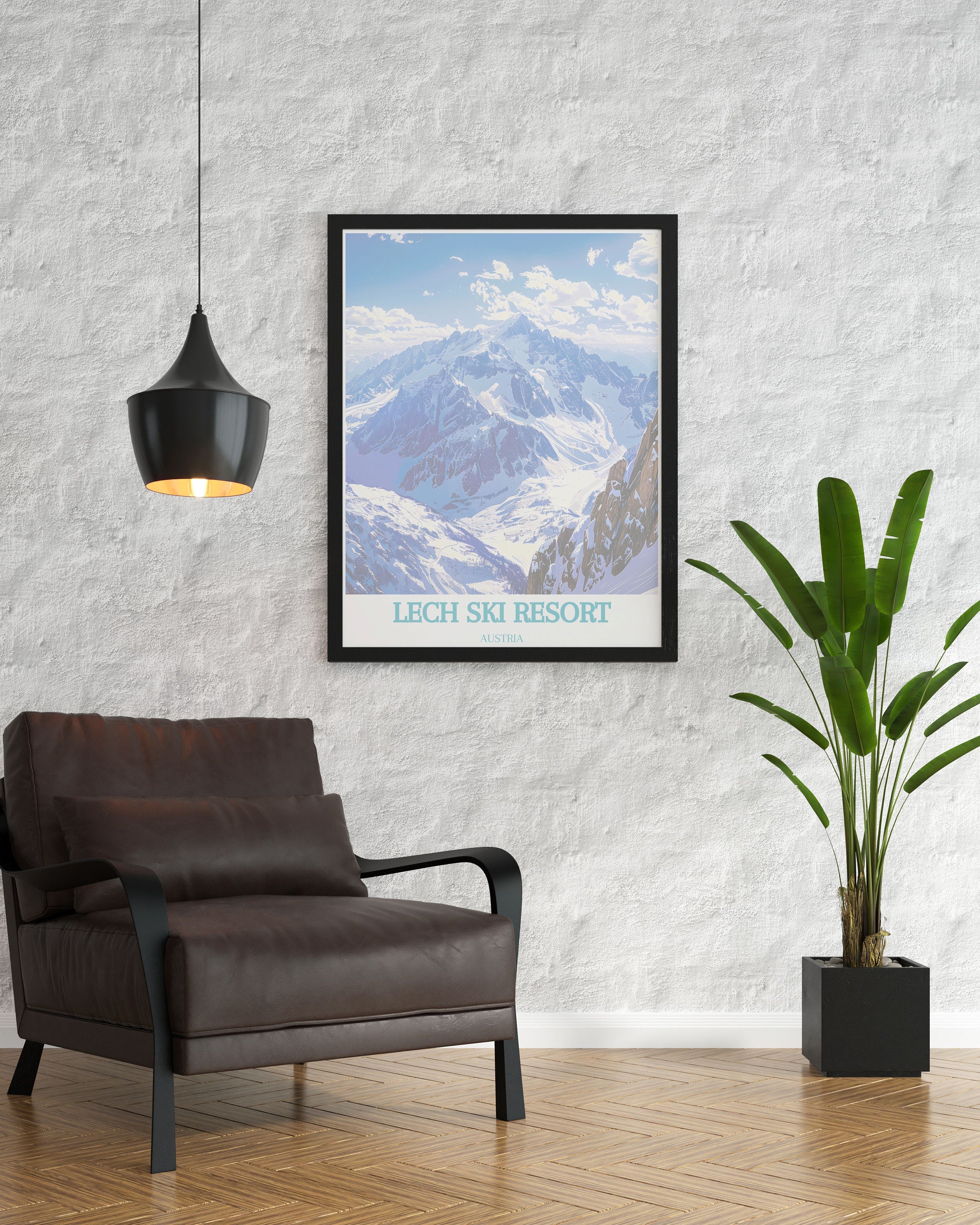 Explore the Lech Ski Resort Poster Collection - Retro Valluga Mountain ...